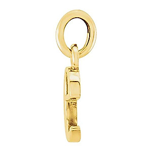 Solid 14k Yellow Gold Lowercase Alphabet Initial Letter E Charm Pendant Small (12mm x 4.7mm)