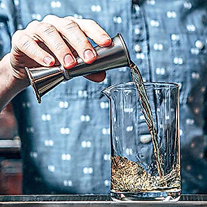 304 Stainless Steel Cocktail Double Jigger Japanese Style Measuring Oz Cup Bar Tool Shot for Bartending Bartender Jiggers Ounce Measurements Alcohol Drink Markings Perfect Party Silver Kitchen Tools