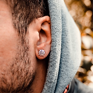 Moissanite Stud Earrings for Women Men, Nickel Free S925 Sterling Silver Hypoallergenic Earrings, 1ct - 2ct D Color VVS1 Clarity Brilliant Round Cut Lab Created Diamond Earring Set Promise Birthday Christmas Gift (Classic 4 prong, 2 carats-(1ct*2)-6.5mm,