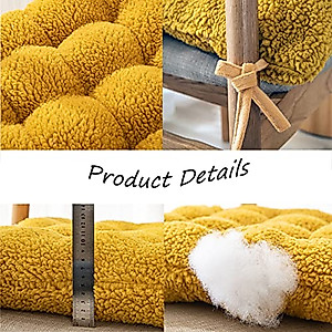 Kitchen Chair Seat Cushion,Dining Room Chair Cushions,Soft Square Chair Pads Comfort Fleece Chair Cushion,Warm Lambs Wool Seat Pad for Kitchen Dining Living Room Office Chair Ivory 20''x20''x4''