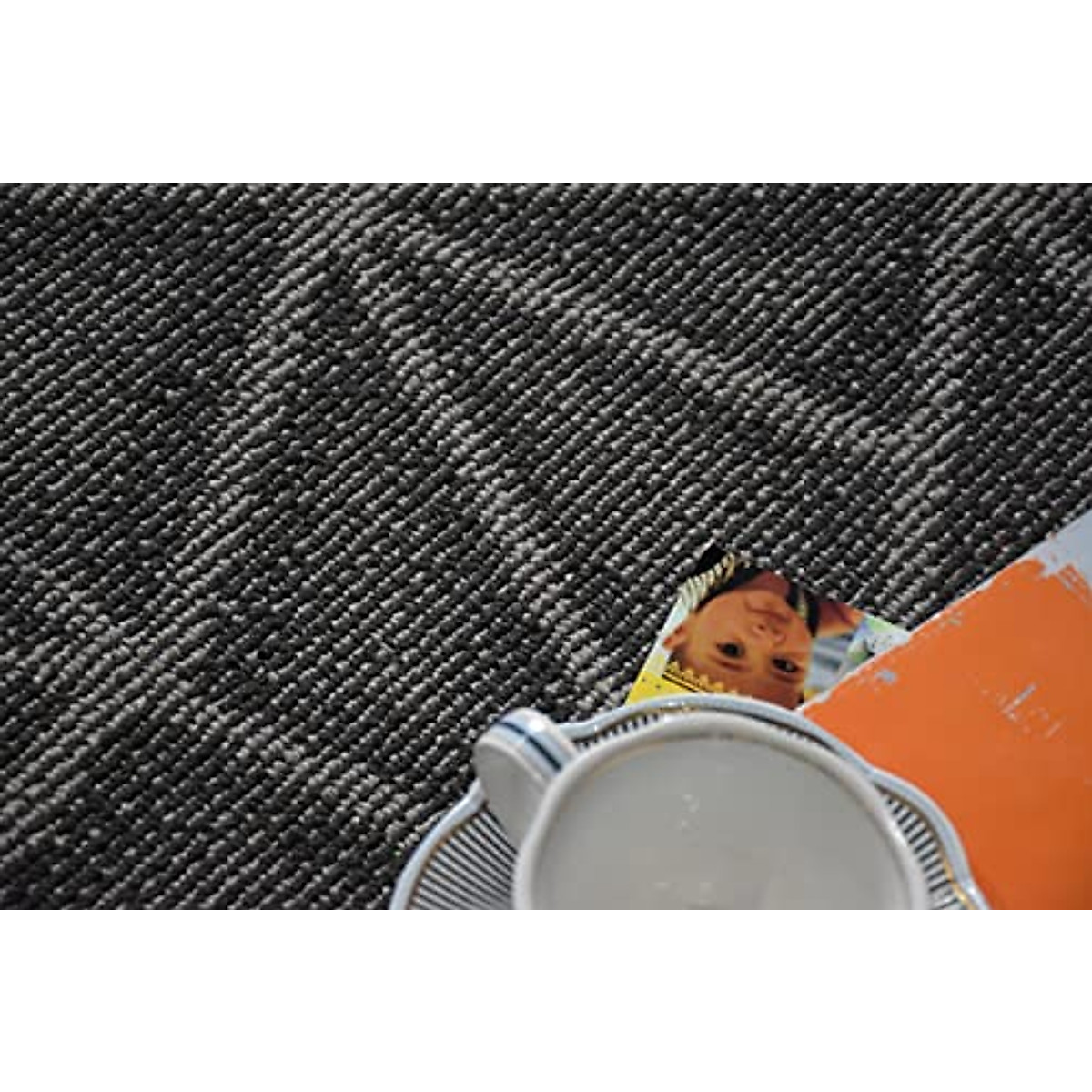 Furnish my Place Modern Indoor/Outdoor Commercial Dark Gray Modern Area Rug, Home Decor Mat, Commercial Rug for Living Room, Playroom, Made in USA - 10' x 11' Rectangle