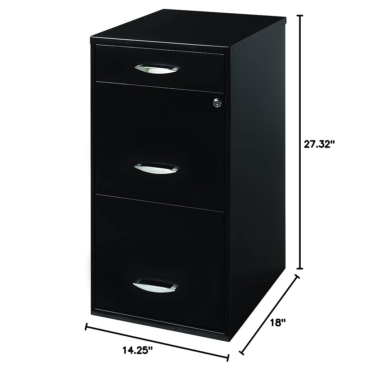 AVSAN Home Office Cabinet 18" D 3-Drawer Organizer Vertical File Cabinet for SOHO, Black