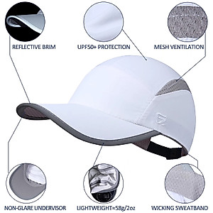 GADIEMKENSD Womens Hats Baseball Cap UPF 50+ Sun Quick Dry Lightweight Breathable Trucker Hat Outdoor Hiking Fishing Run Golf Sports A Dad Mesh Hats Reflective Running Hat Ponytail for Women White XL