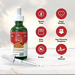 SweetLeaf Stevia Liquid Sweet Drops - Cinnamon Flavored Drops, Stevia Liquid Sweetener, Zero-Calorie, Sugar-Free Syrup Alternative for Keto Coffee, Baking, Shakes, 2 Fl Oz