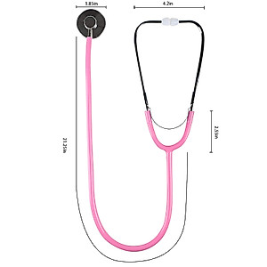MorTime Dual Head Stethoscope, Real Working Stethoscope for Kids Cosplay, Educational Equipment, Pink (1 pc)