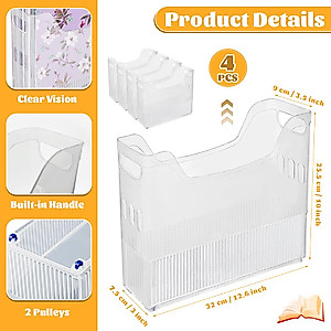 Lzmvte 4 Pack Scrapbook Paper Storage, Plastic Scrapbook Storage Bin, Paper Storage Organizer for 12 x 12 Inch Paper, Files, Magazines and Cardstock