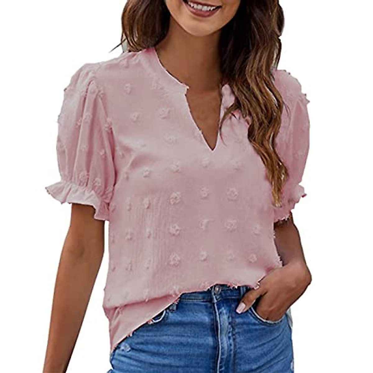 Pale Pink Shirts for Women top Long Sleeve for Women Black v Neck Long Sleeve Women Long Plain red Shirt White Tank Tops for Women v Neck Loose Products Sold by only for Women Shirts Christmas