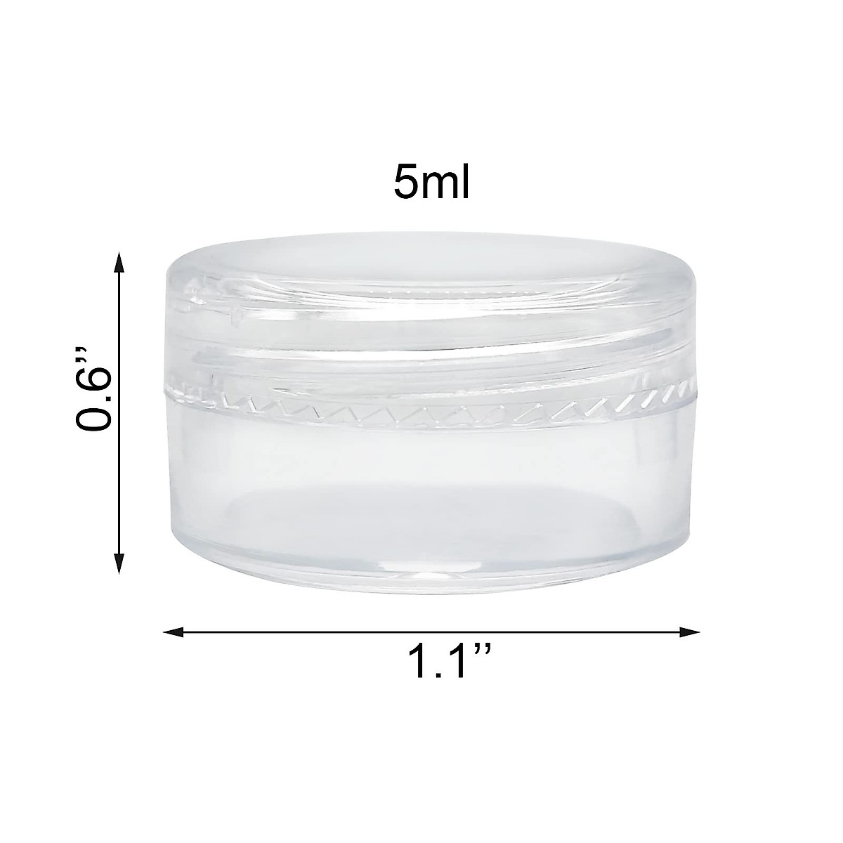 Medsuo 20PCS 5ml Clear Sample Pots Empty Small Travel Containers Leak Proof Refillable Cosmetic Jars Makeup Sample Containers with Lid, Storage Pot for Lip Balm Scrub DIY Cosmetic