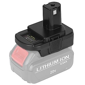 KUNLUN DM18RL Battery Adapter for Ryobi 18V Tools, Convert for Dewalt 20V Battery & Milwaukee M18 Battery to Ryobi 18V Battery P107 P108 with USB Charging Port (Bare Adapter Only)