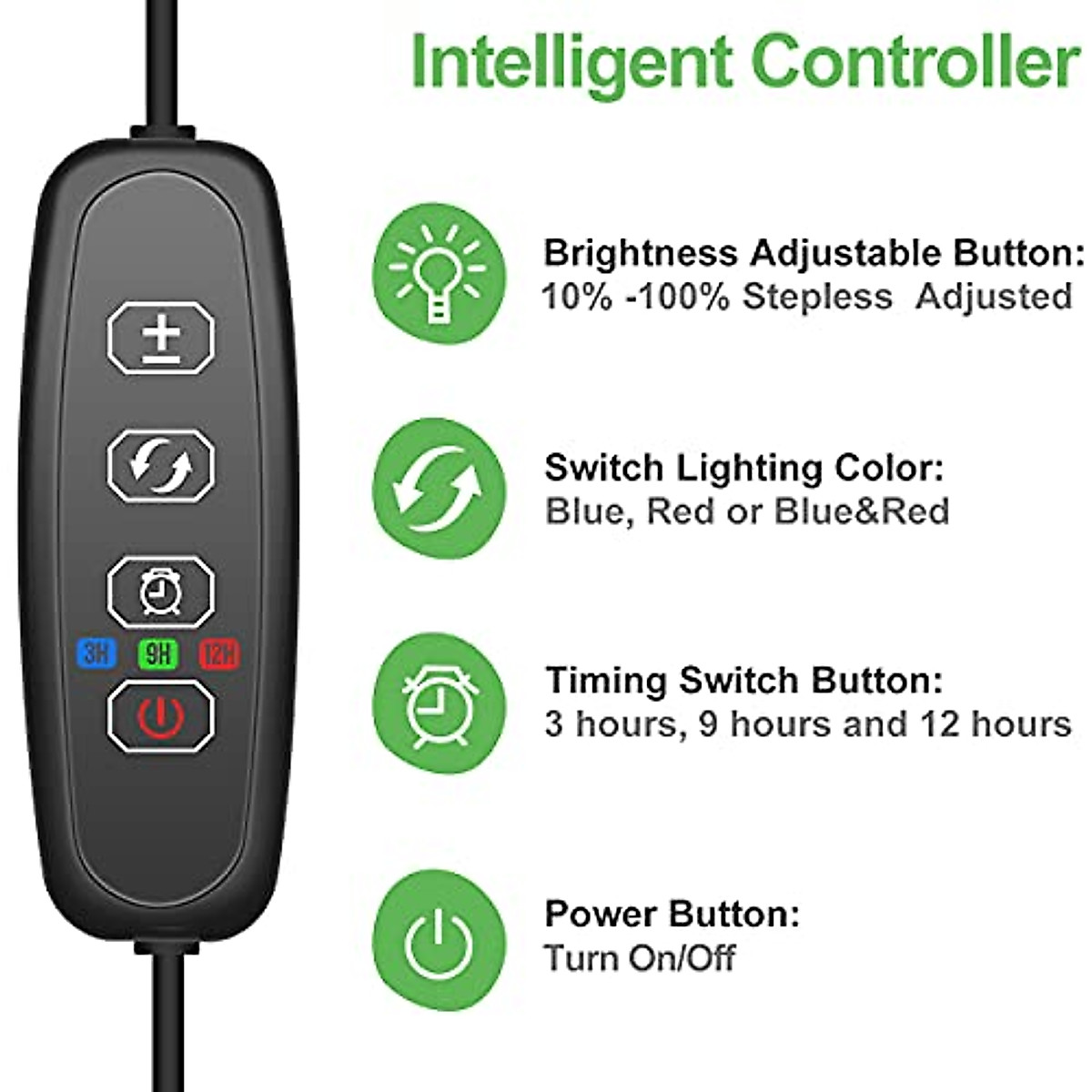 GroDrow Grow Lights for Indoor Plants, 150 LED Grow Light for Seed Starting with Red Blue Spectrum, 3/9/12H Timer, 10 Dimmable Levels & 3 Switch Modes, Adjustable Gooseneck Suitable for Various Plant