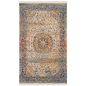 SAFAVIEH Persian Collection Accent Rug - 2'6" x 4', Blue & Multi, Oriental Distressed Design, Non-Shedding & Easy Care, Ideal for High Traffic Areas in Entryway, Living Room, Bedroom (VTP435B)