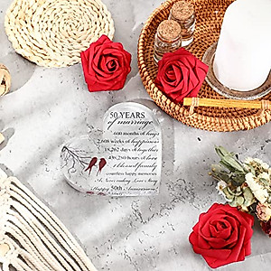 Qunclay Years of Marriage Gift Wedding Anniversary Heart Marriage Keepsake Decoration Gift for Couple Parent Women Mom Husband Wife (50th)