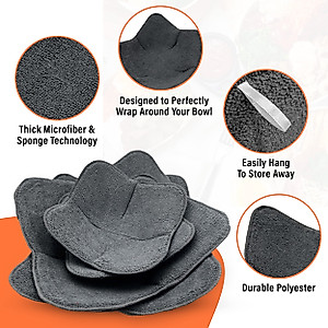 RS Collections 4 Pieces Microwave Bowl or Pot Holders Microwave bowl holder set to keep food warm Heat Resistant Potholder Protector Large Hot Pads Microwave Plate Holder(Gray)