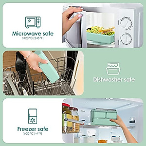 Housmile Bento Box Adult Lunch Box, Stackable Bento Lunch Box Container with Accessories, Built-in Utensil Set, Bento Box Kit with Bag, BPA-Free, Microwave Safe, Leak-Proof Lunchbox for Work, Picnic