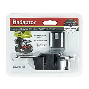Badaptor Milwaukee Battery Adapter to Ryobi 18v One+ Tools