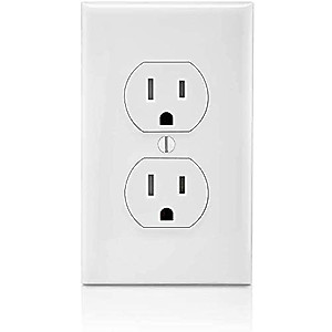 Leviton T5320-WMP M22-Straight Blade Tamper Resistant Duplex Receptacle, 125 V, 15 A, 2 Pole, 3 Wire, White, 2 Pack of 10