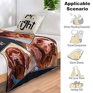 Custom Memorial Blanket Gifts for Dog Lover: Personalized Puppy Photo Collage Throw Blanket with Picture Name in Loving Memory Blanket - Made in USA