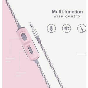 Pink Cat Ear Headphones Over Ear for Gaming PC, 3.5mm Wired Gaming Headset with Noise Cancelling Mic, Soft Memory Earmuffs Stereo Headset for PS4, PS5, Xbox, Laptop, Mac, Tablet, Smartphone