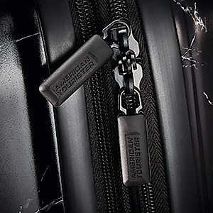 American Tourister Moonlight Hardside Expandable Luggage with Spinner Wheels, Black Marble, 3-Piece Set (21/24/28)