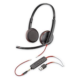 Plantronics Blackwire 3225 USB-A Headset, On-Ear Mono Headset, Wired