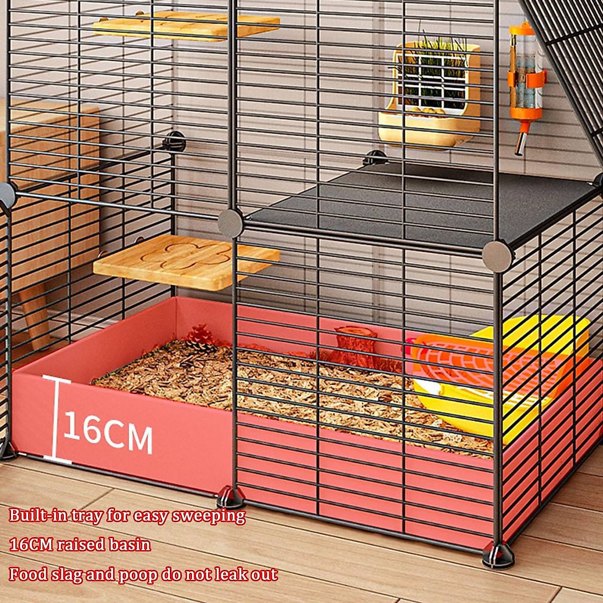 Rat Cage, Guinea Pig Cages, Chinchilla Cage Pet Cages Small Animal Playpen for Indoor Outdoor Use, Expandable Small Animal Playpen Indoor Rabbit Hedgehog Chinchilla Cage Diy Metal Grids ( Size : 5pcs-