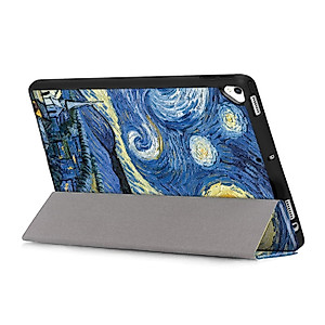 UUcovers for Apple iPad 10.2" (9th/8th/7th Generation) Case 2021/2020/2019, Smart Cover with Pencil Holder [Auto Wake/Sleep] PU Leather Stand Folio Tri-fold Shockproof Shell, Van Gogh Starry Night