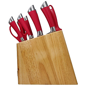 Cuisinart C77SS-11PRDGR 11-Piece Arista Collection Cutlery Stainless Steel Knife Block Set, Red