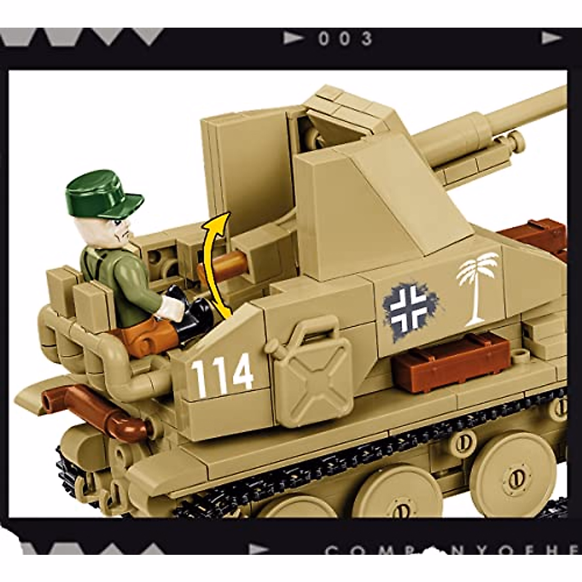 COBI Company of Heroes 3 MARDER III (Sd.Kfz. 139) Mobile Artillery| German World War II Model Toy Vehicle | 420 Pieces | 1:35 Scale Model | Interlocking Building Block Set # 3050