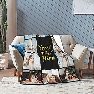 Customized Blanket with Photos,Gifts for Lover, Wife, Girlfriend Personalized Blankets with Picture, Custom Memories Pattern Fleece Throw Blanket, for Birthday, Memorial Day Anniversary