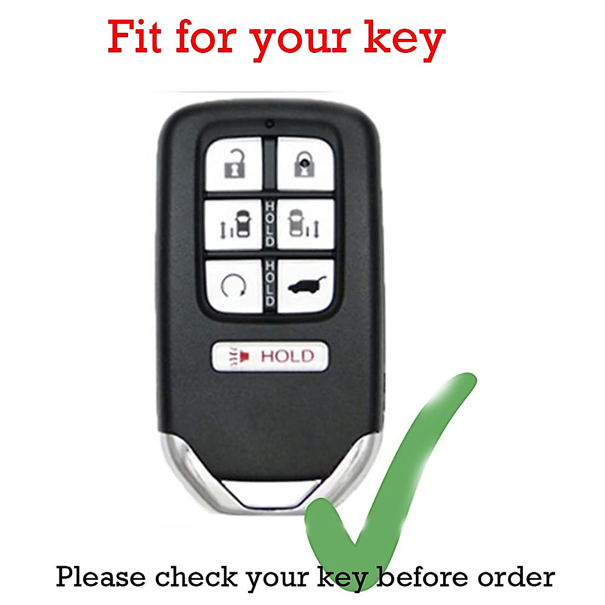 KUNIO Car Key Fob Cover Case Fit for Honda Odyssey Elite Ex EX-L 2019 2020 Key Protective Cover Keychain Leather Key Holder Blue