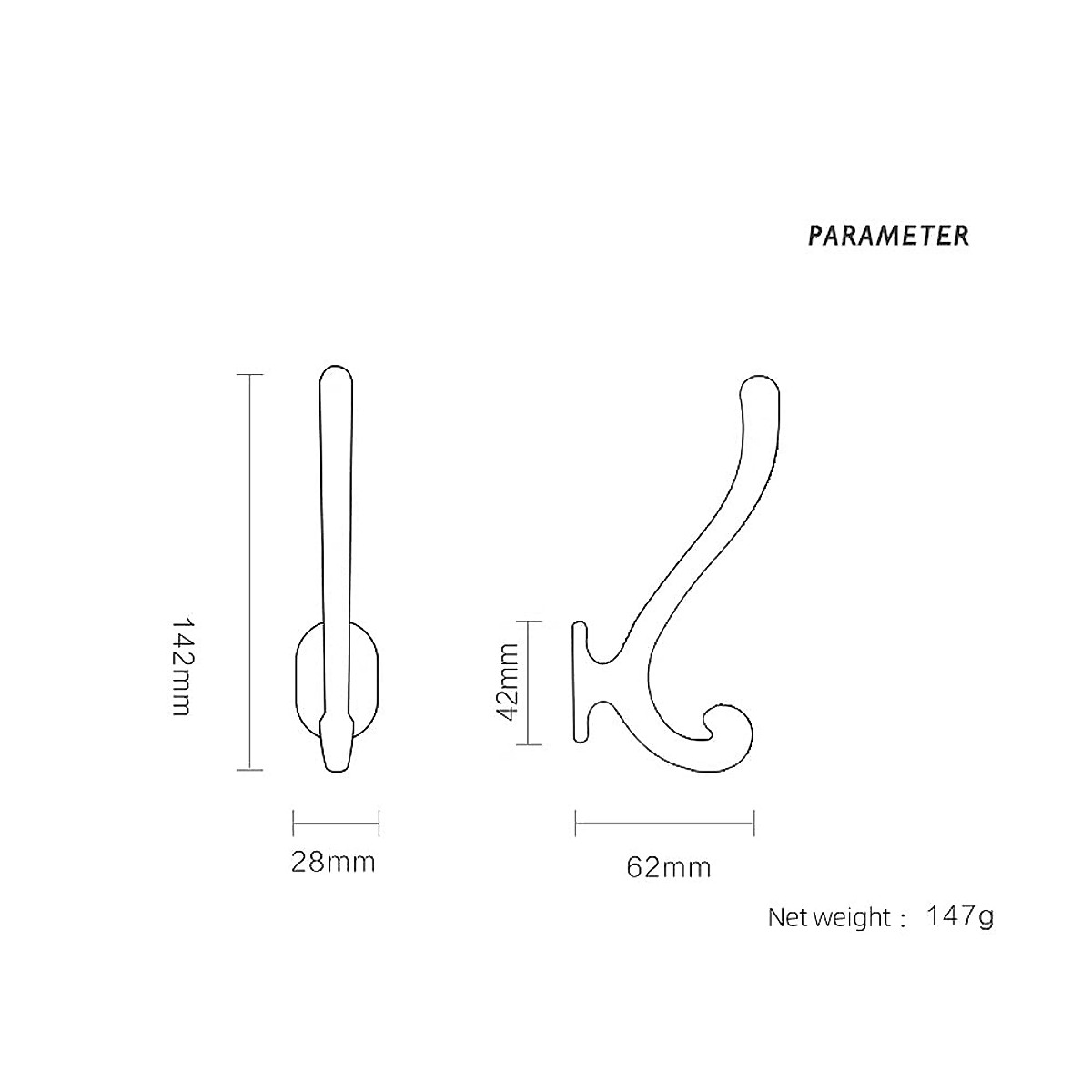 Goo-Ki Vintage Retro Antique Brass Zinc Alloy Coat Hooks - Affordable Luxury Coat Hoooks Hardware for Bedroom, Kitchen, 6 Pack