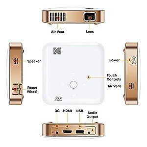 KODAK Luma 350 Portable Smart Projector | Powerful Ultra HD Rechargeable Video Projector Android 6.0 - Includes Soft Case