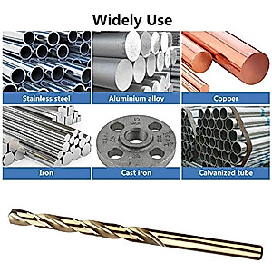 Metric 1.7mm Diameter Twist Drill Bits M35 HSS Straight Shank Cobalt Drill Bit Set HSS Champagne (10 Pcs)