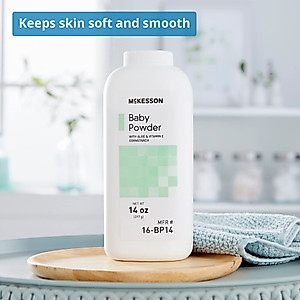 McKesson Baby Powder - Cornstarch, with Aloe and Vitamin E - Fresh Scent, 14 oz, 12 Count