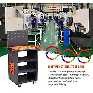 LYREIGN CNC Machine Tools Trolley for Storehouse Factory Garage, CNC Tool Milling Cutter Transfer Cart, Utility Carts Tool Organizers Storage Rack