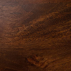 SIMPLIHOME Watkins SOLID MANGO WOOD 72 inch x 36 inch Rectangle Industrial Contemporary Dining Table with Inverted Metal Base in Dark Brown, for the Dining Room and Kitchen, Industrial Contemporary