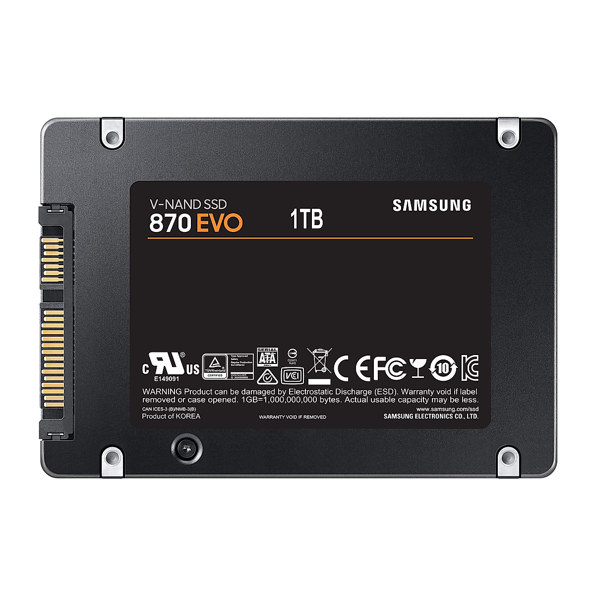 Samsung 870 EVO 1TB SATA 2.5" Internal Solid State Drive (SSD) (MZ-77E1T0)