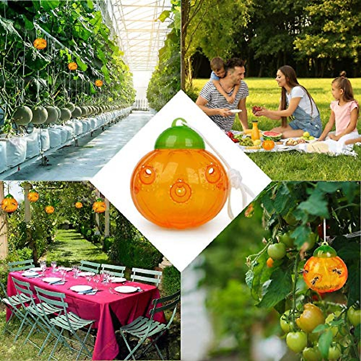 ASPECTEK Wasp Trap Catcher - Honey Bee Trap, Insect Catcher, Wasp Trap, Bee Trap, Hornet Outdoor Wasp Deterrent Killer, 2 Pack