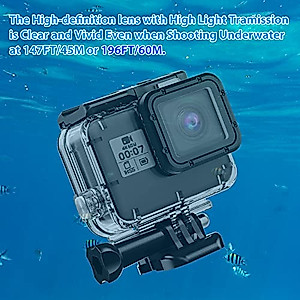 HONGDAK Waterproof Housing Case for GoPro Hero 7/6/5 Black(2018), 169ft/60m Waterproof Case Diving Protective Housing Shell for GoPro Action Camera Underwater Dive Case Shell with Mount & Thumbscrew
