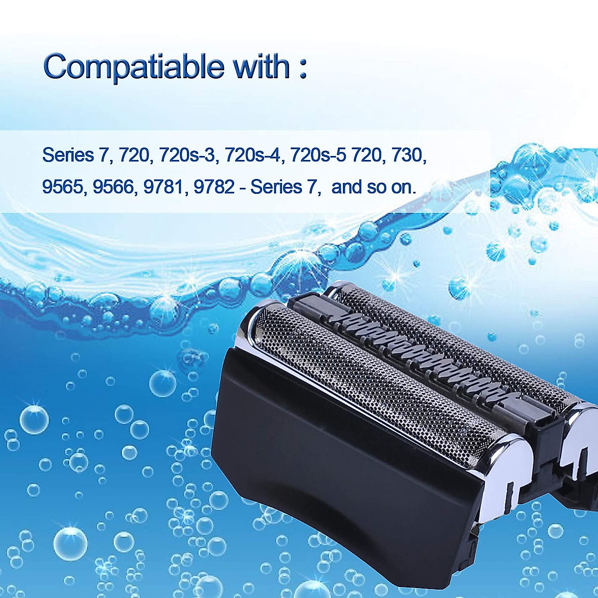 70B Shaver Replacement Foil & Cutter For Compatible with Braun Series 7 Replacement Foil Compatible with 70S 70B Cassette,with Free Clean Brush