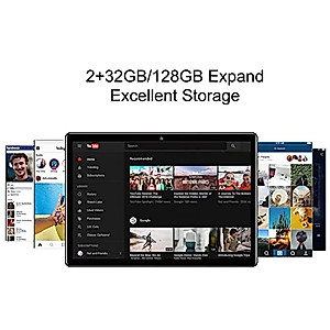 Tablet 10.1 Inch Android 10.0 Tablets, 32GB Tablet with 128GB Expansion, Quad-Core Processor and HD Dual Camera Tableta, Long Battery Life, Bluetooth, Google Certificated, GPS, Black