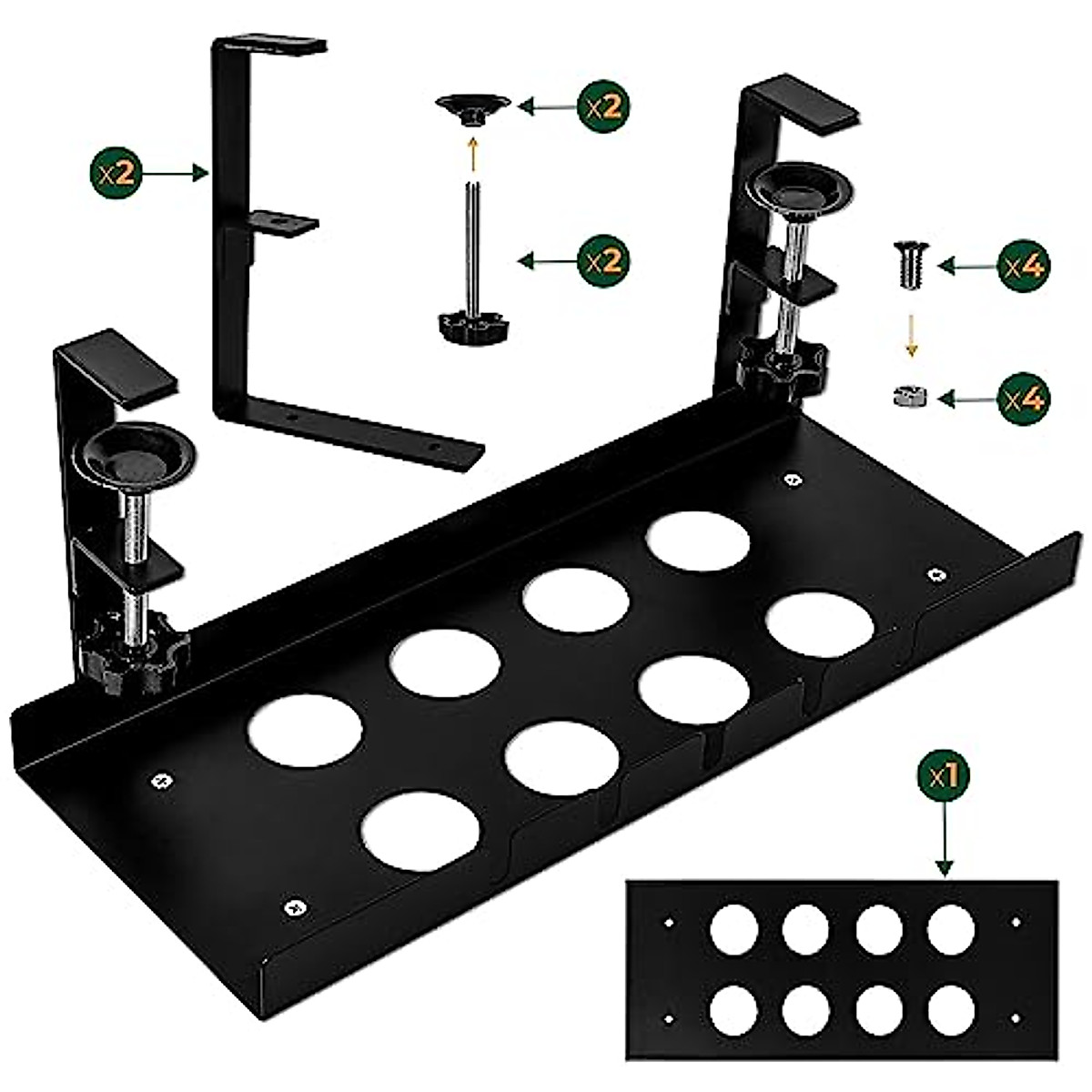 Metal Cable Management Tray Under Desk with Clamp Retractable Cord Organizer for Desk No Drill Cable Tray Basket for Wire Management Sturdy Metal Cable Management Under Desk with Clamp for Home Office