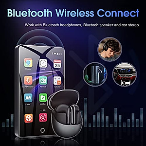 Mp3 Player with Bluetooth and WiFi, Oilsky 3.5IN 1080P Full Touch Screen MP4 with Speaker, Portable Digital HiFi Sound Audio Player with FM Radio, Recording, E-Book, Browser, Max Support 512GB TF Card