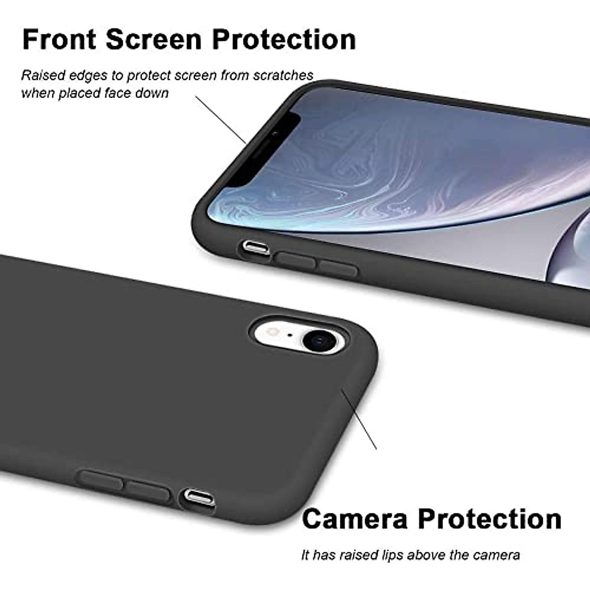 HHUAN Case for Umidigi Bison X10 Pro (6.53") with 2 Tempered Glass Screen Protector. Ultra-Thin Black Soft Silicone Anti-Drop Phone Cover, TPU Bumper Shell Case for Umidigi Bison X10 Pro - WMA29