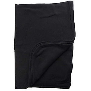 Baby Blank Receiving Blanket, 100% Cotton Fabric for 1-Pack _ Black (30 x 40 Inches / 100% Cotton Interlock)
