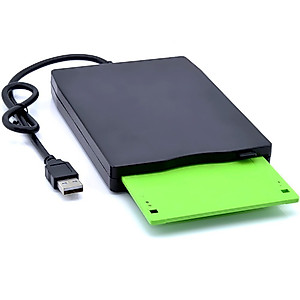 BeesClover Portable External 3.5" USB 1.44 MB FDD Floppy Disk Drive Plug and Play for PC Windows 2000/XP/Vista/7/8/10 Mac 8.6 or Upper Black