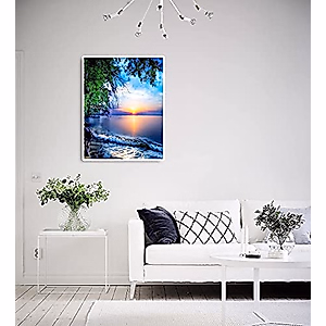 LVIITIS Beach Diamond Painting Kits for Adults Full Drill,Diamond Arts Dotz Beach Pictures Craft for Home Wall Decor 14x18 inch