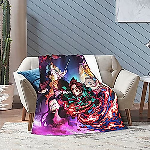 Anime Blanket Throw Flannel Fleece Blanket All Seasons Lightweight Air Conditioner Warm Blanket for LivingRoom/Bedroom/Sofa/Camping/Office/Chair Halloween Thanksgiving 50"x40"