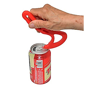 Safe Ring Pull Can Opener Protects Nails Arthritis Hands | Red - by Home-X
