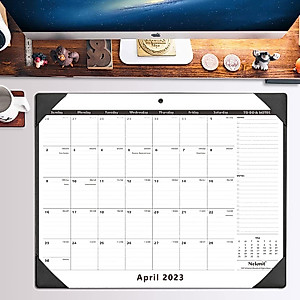 Nekmit Large Desk Calendar 2023 with Black Desk Pad, Desk Blotter Calendar 22"x17", Runs From Now - Jun 2024 with TO-DO and NOTES List